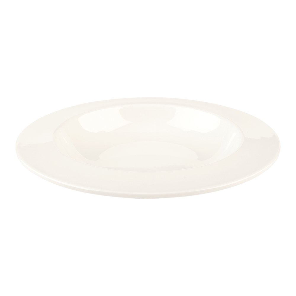 Restaurantware Voga 36 Ounce Pasta Bowls 10 Deep Serving Plates - Top Rack Dishwashable Premium White Melamine Salad Bowls Serve Hot And Cold Foods For Parties Or Events