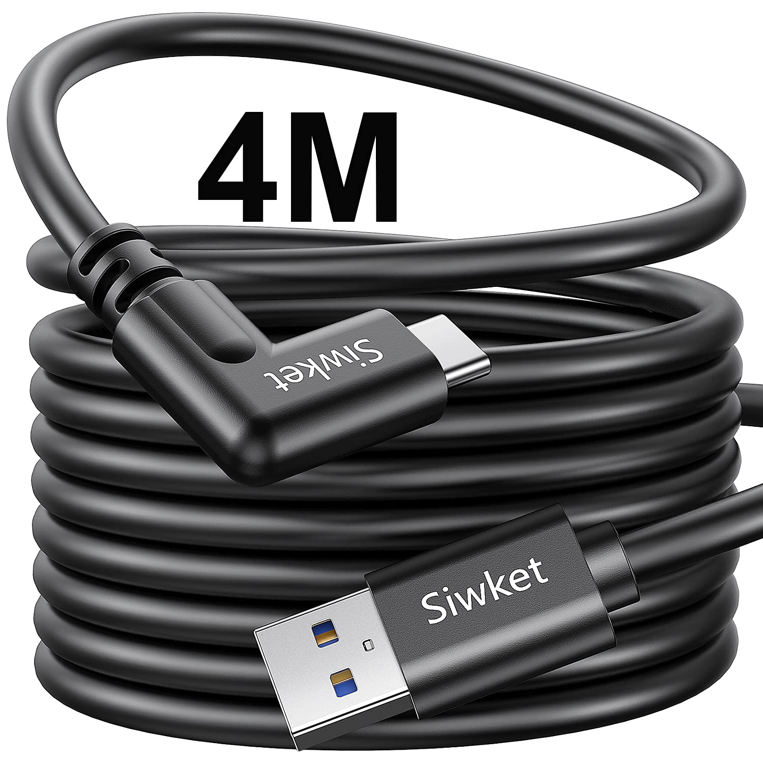 Siwket Oculus Quest 2 Link Cable 10ft/3M, Oculus Link Cable Braided USB C Charging Cable 90 Degree 5Gbps Fast Data Transfer for Oculus Quest 1/2, Galaxy S21 S20 Note20,LG V20