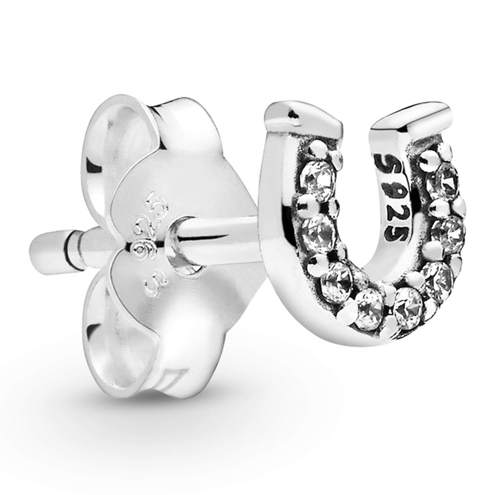 Pandora ME Jewelry - Horseshoe Cubic Zirconia Single Stud Earring - Gift for Her - Sterling Silver