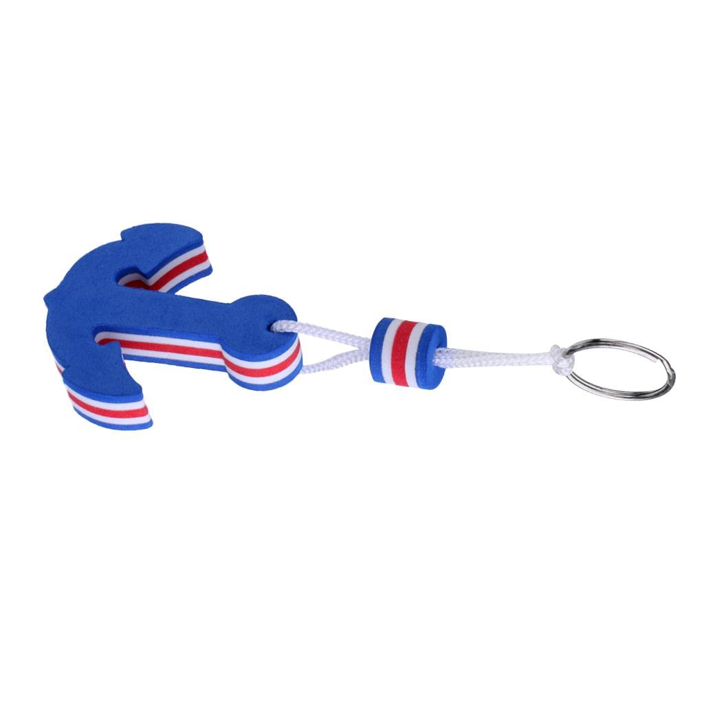Menolana Various Yachting Boating Sailing Floating Key Chain Anchor,Rudder,Surfboard, Blue Anchor