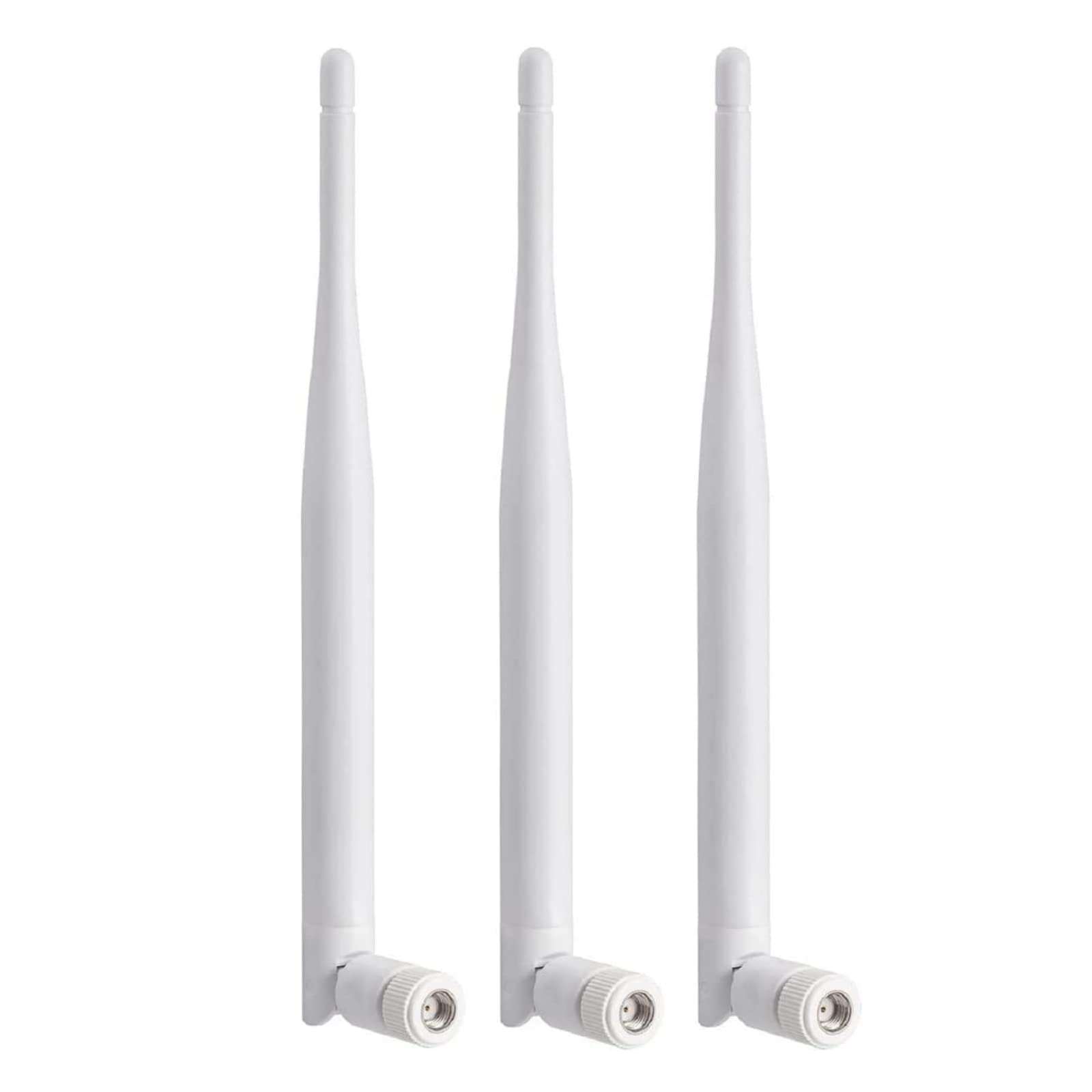 ZILINK WiFi Antenna 5dbi 2.4Ghz/5Ghz RP-SMA Female Connector for Security CCTV IP Camera, Router, Wireless Products, Hole Inside Without Pin, Wireless Range Extender (3 Pack) - White