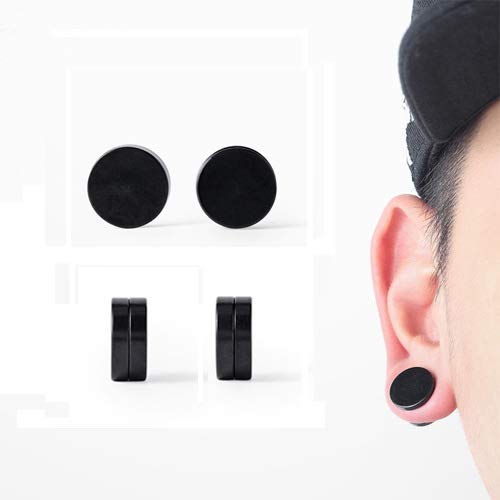 Stud Stainless Steel Earrings,Non Pierced Ear Clips for Men Women,Cross Dangle Hoop Earrings Unisex Gauges Clip on Earring(6PCS)