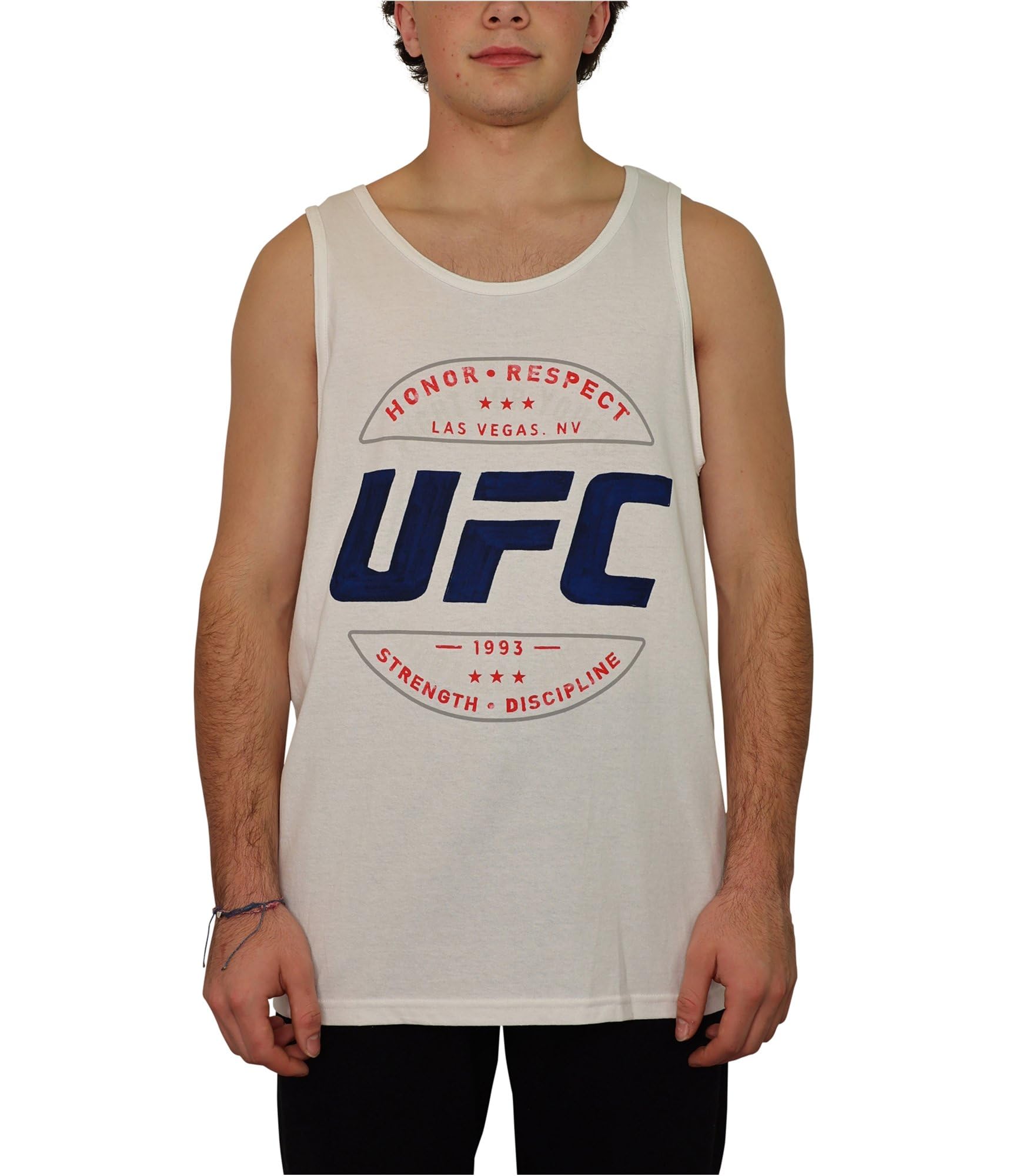 Reebok Mens Las Vegas, NV 1993 Tank Top, White, Small