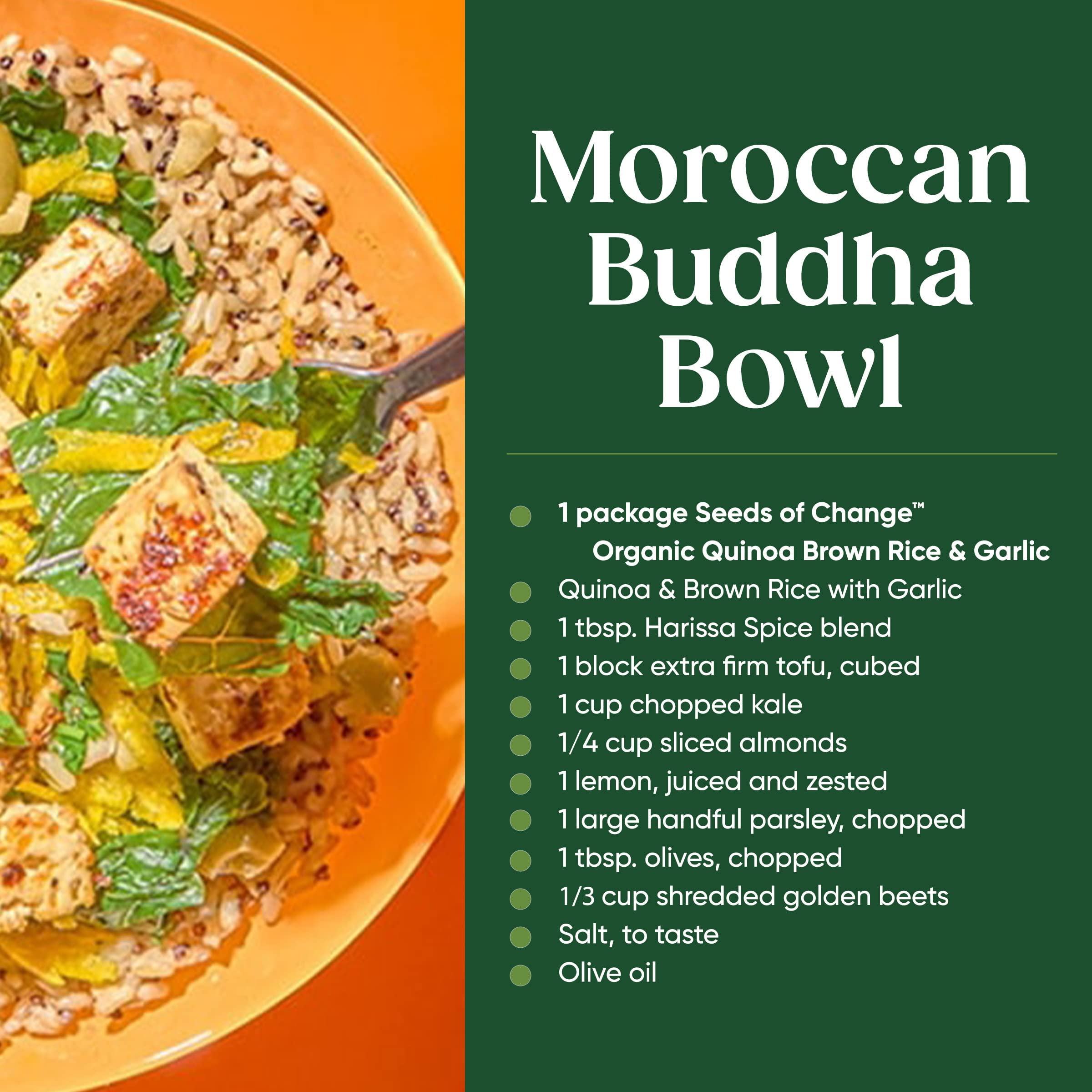 SEEDS OF CHANGE Organic Quinoa & Brown Rice with Garlic, Microwaveable Ready to Heat, 8.5 Ounce (Pack of 12)