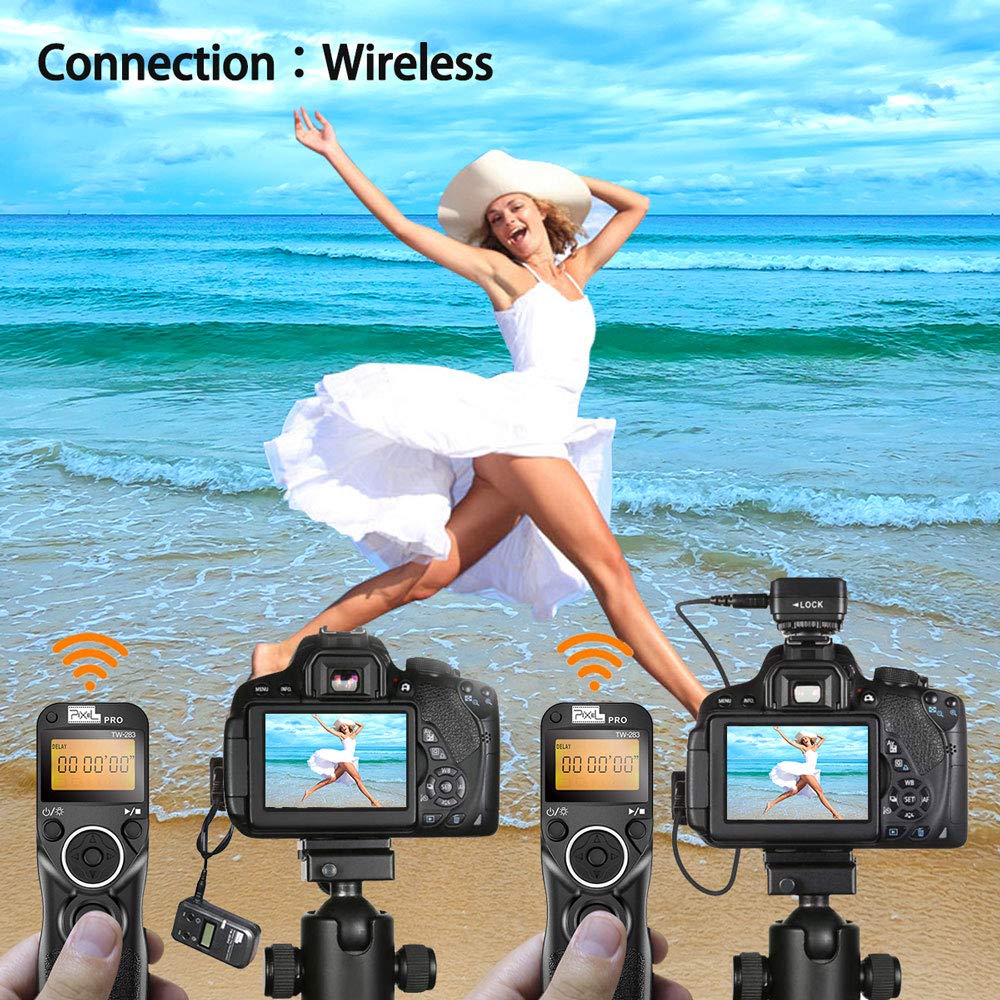 Pixel TW-283 E3 Wireless Shutter Release Remote Control Compatible for Canon Eos R6 RP XT XTi XS XSi T1i T2i T3 T3i T4i T5 T5i T6i T7i T8i 1300D 1100D 1000D 550D 500D 450D 400D 350D 300D 90D
