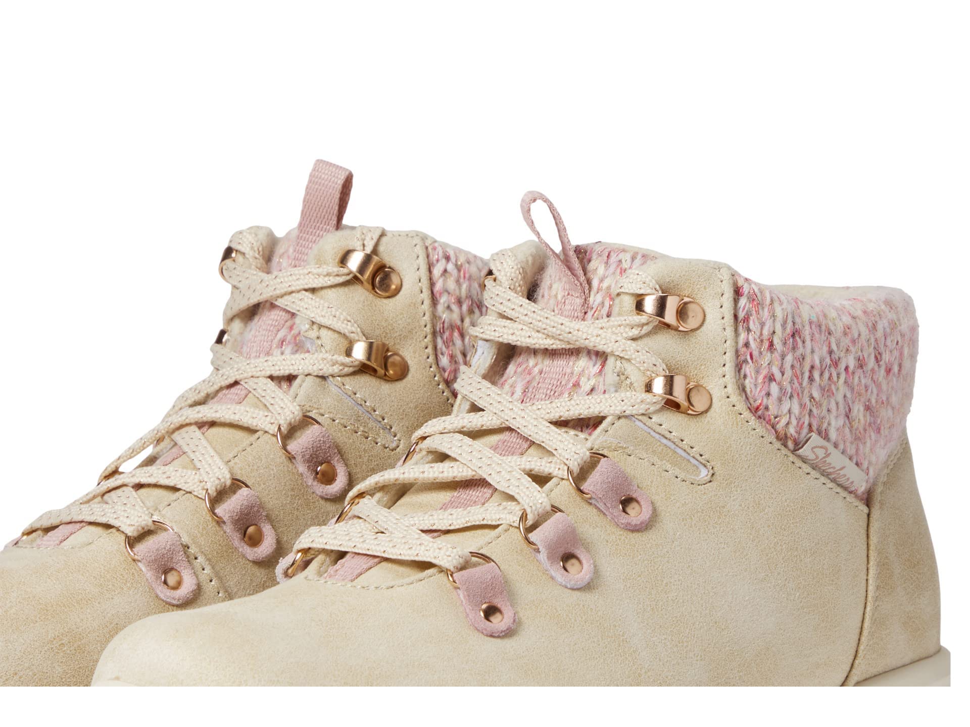 Skechers Women's Synergy-Pretty Hiker Fashion Boot, Natural/Pink, 8.5