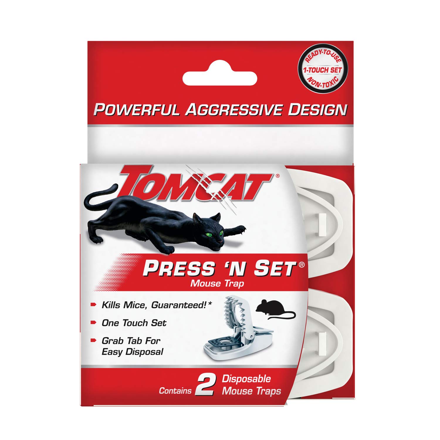 Tomcat Press 'N Set Mouse Trap, 2 Traps - 2-Pack