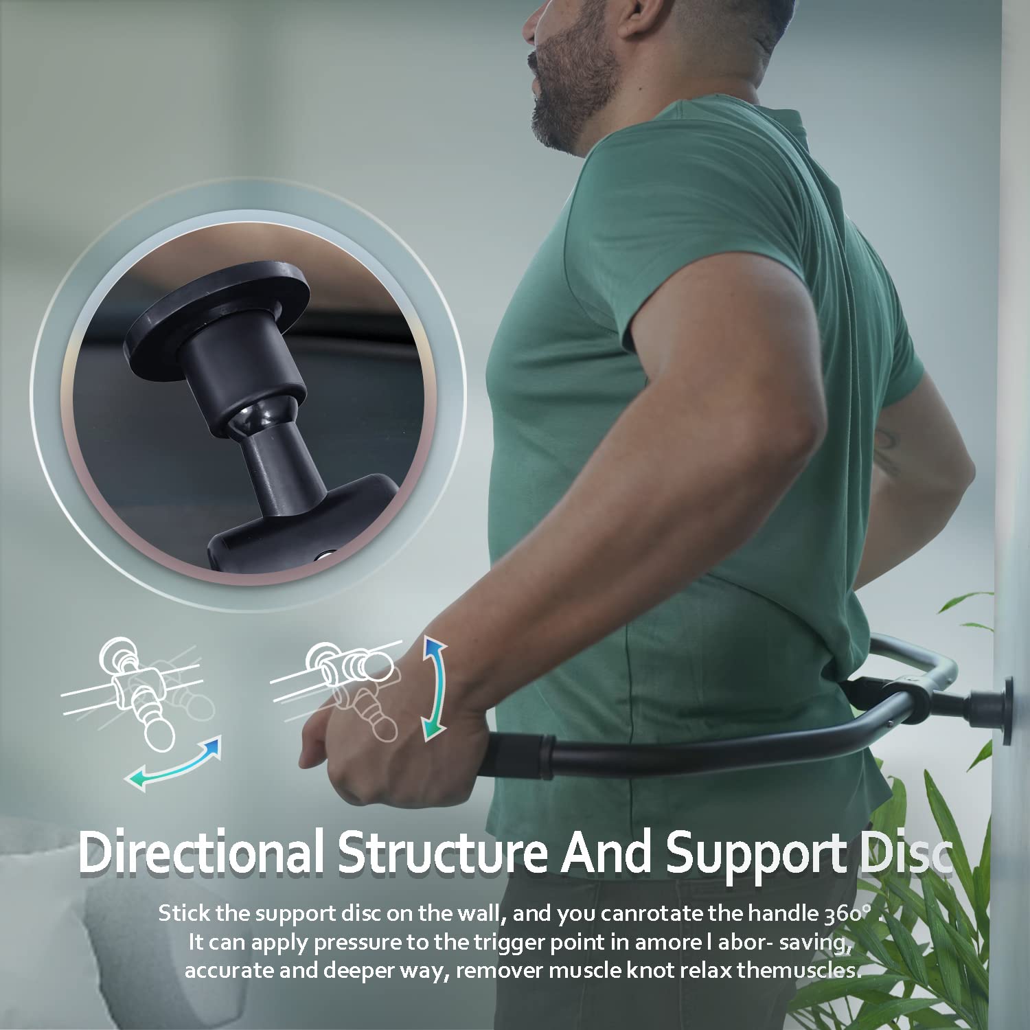 Trigger Point Massage Cane Fipehima Back Massager for Muscle Pain Relief and Self-Massage Therapy ，Handheld Back, Neck, Shoulder, Leg and Foot Massager（ Black）