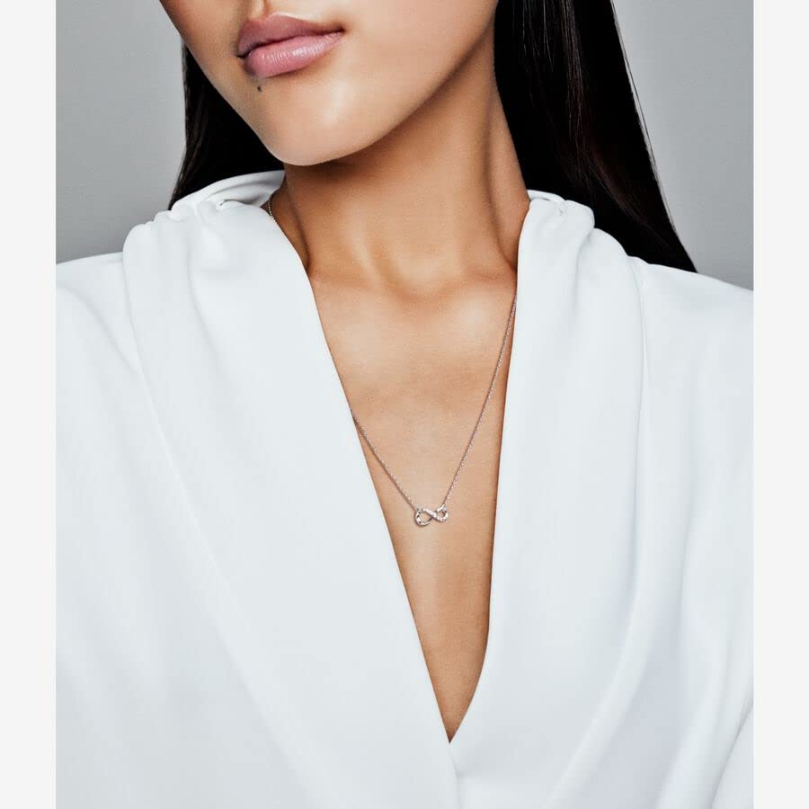 Pandora Sparkling Infinity Collier Necklace - Great Gift for Her - Stunning Women's Jewelry - Sterling Silver & Cubic Zirconia - 19.7"