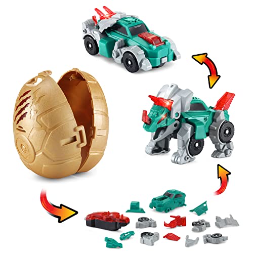 VTech Switch and Go Hatch and Roaaar Egg Triceratops Race Car Green
