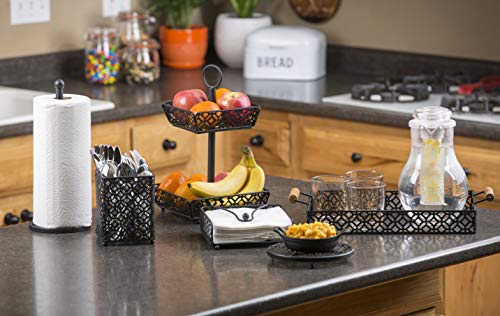 Tablecraft Farmhouse Collection Paper Towel Holder, Black