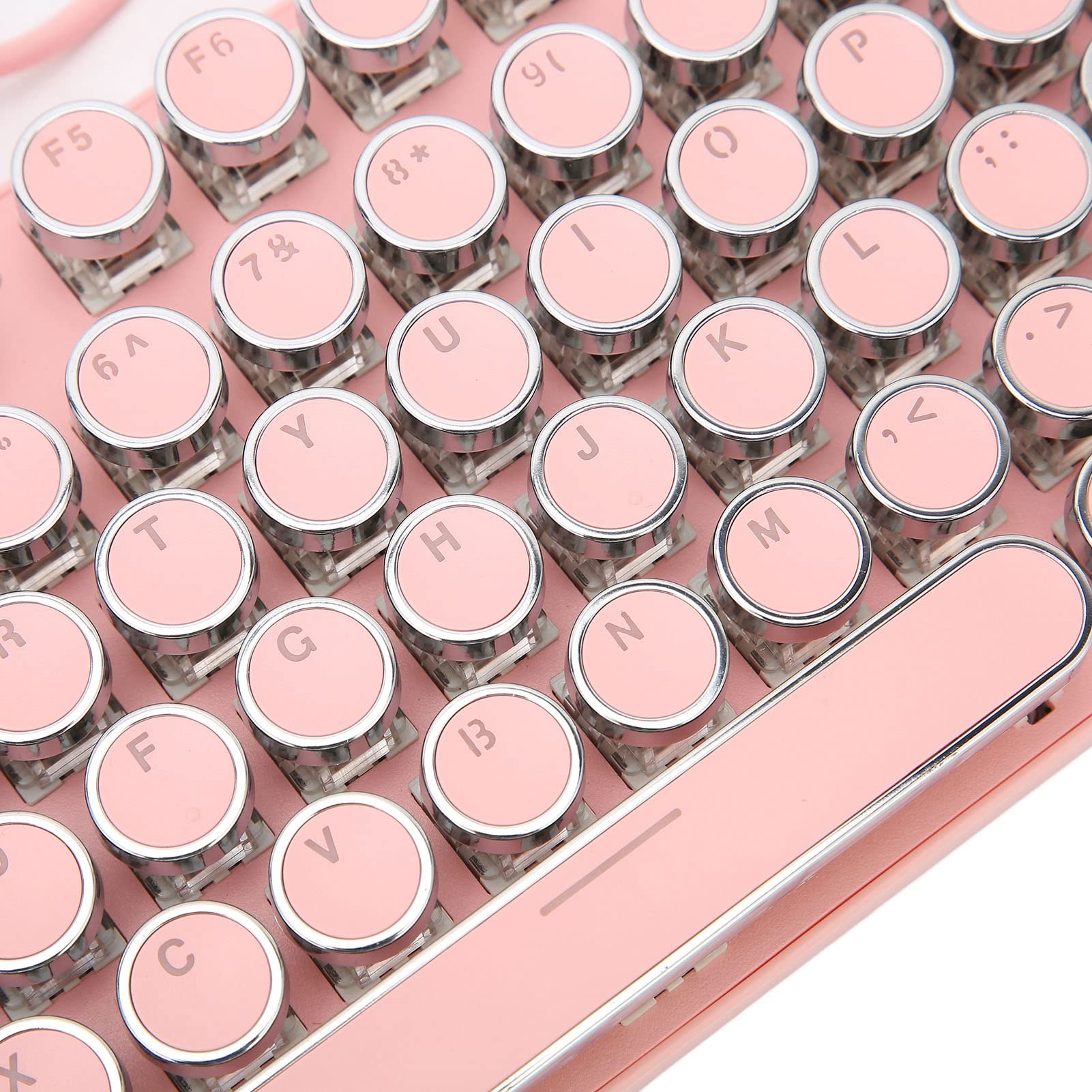 YYOYY Mechanical Keyboard, 104 Keys Punk Keycap, Wired Gaming Keyboard, Multi Light Mode Adjustment, Cute Pink Appearance for Girl, Compact Design, for Computer (902-7 Pink Punk)