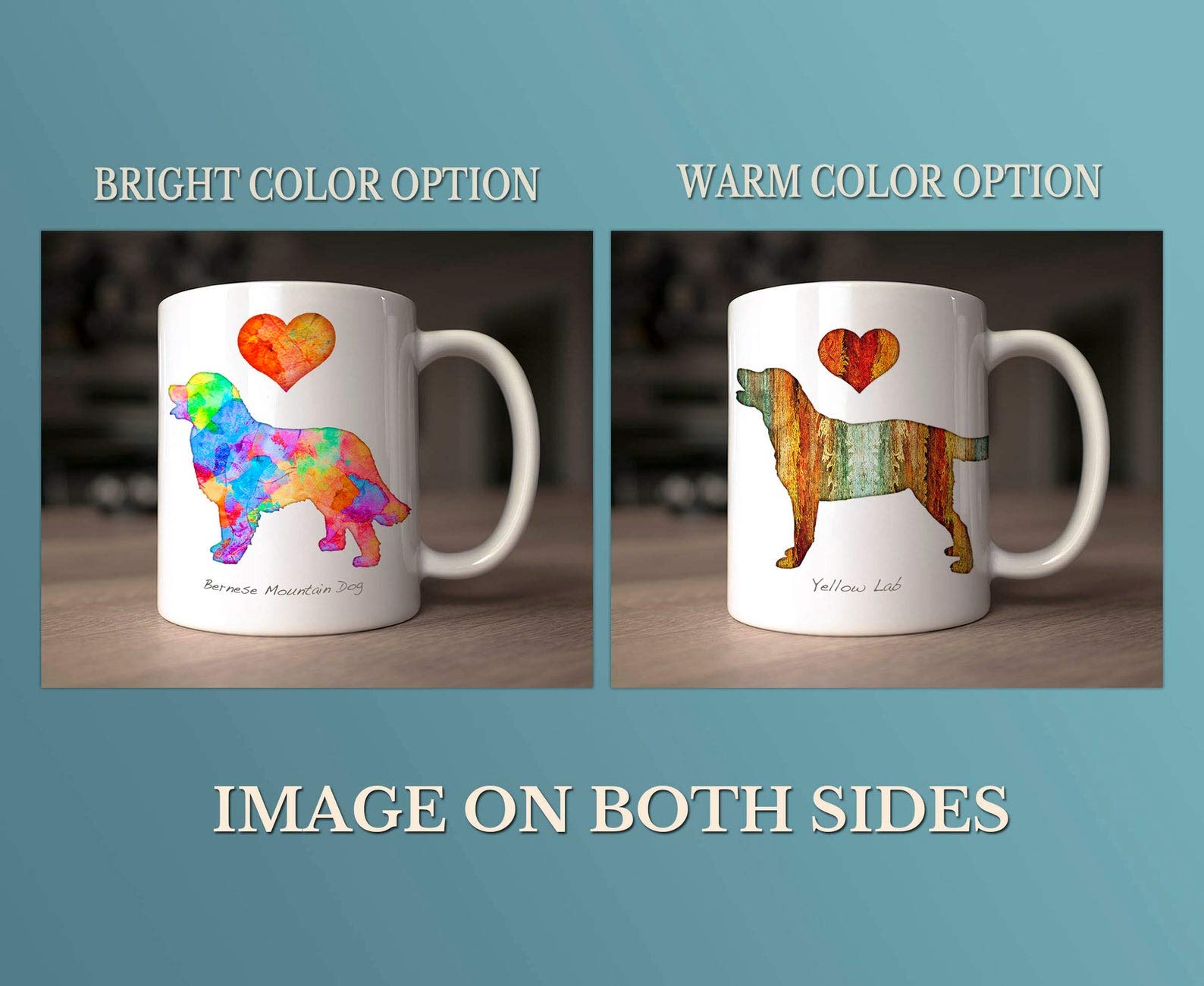 Sheltie Dog Breed Mug by Dan Morris, Personalize with Dog Name