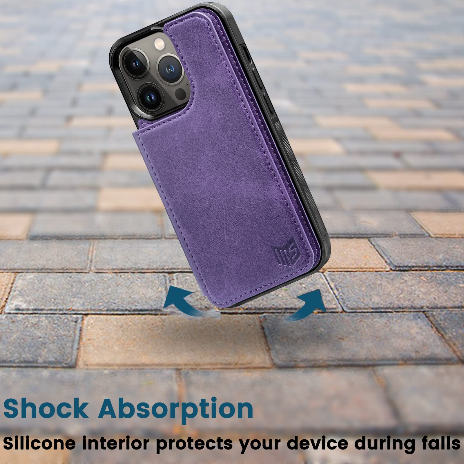 SUANPOT for iPhone 13 Pro Max Wallet case 6.7 5G with RFID Blocking Credit Card Holder,Flip Book PU Leather Phone case Shockproof Cover Cellphone Women Men for Apple 13 Promax case Wallet Purple