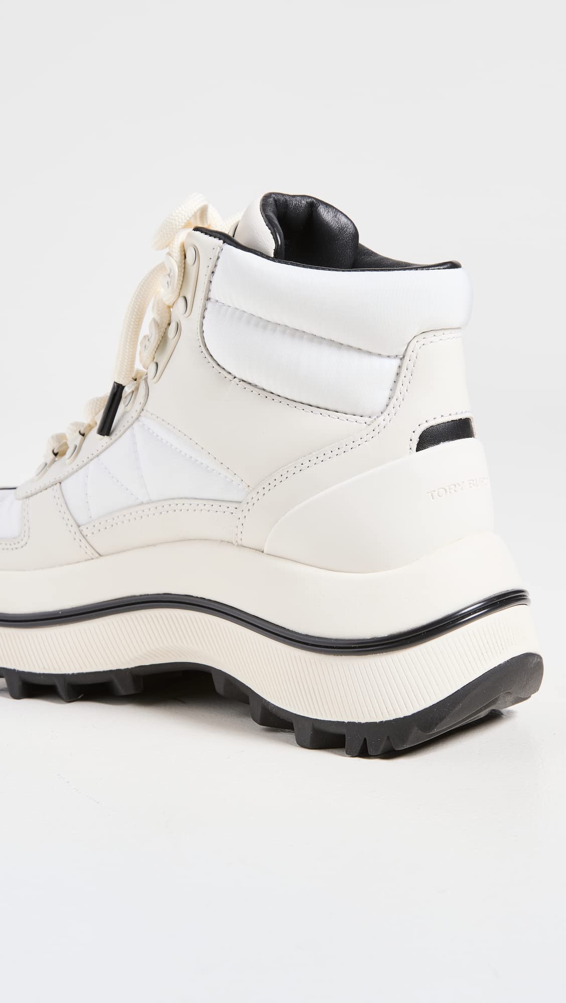Tory Burch Women's Adventure Hiker Boots, New Ivory/Perfect Black, Off White, 8 Medium US