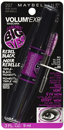 Maybelline New York The Falsies Big Eyes Washable Mascara, Rebel Black, 0.30 Fluid Ounce