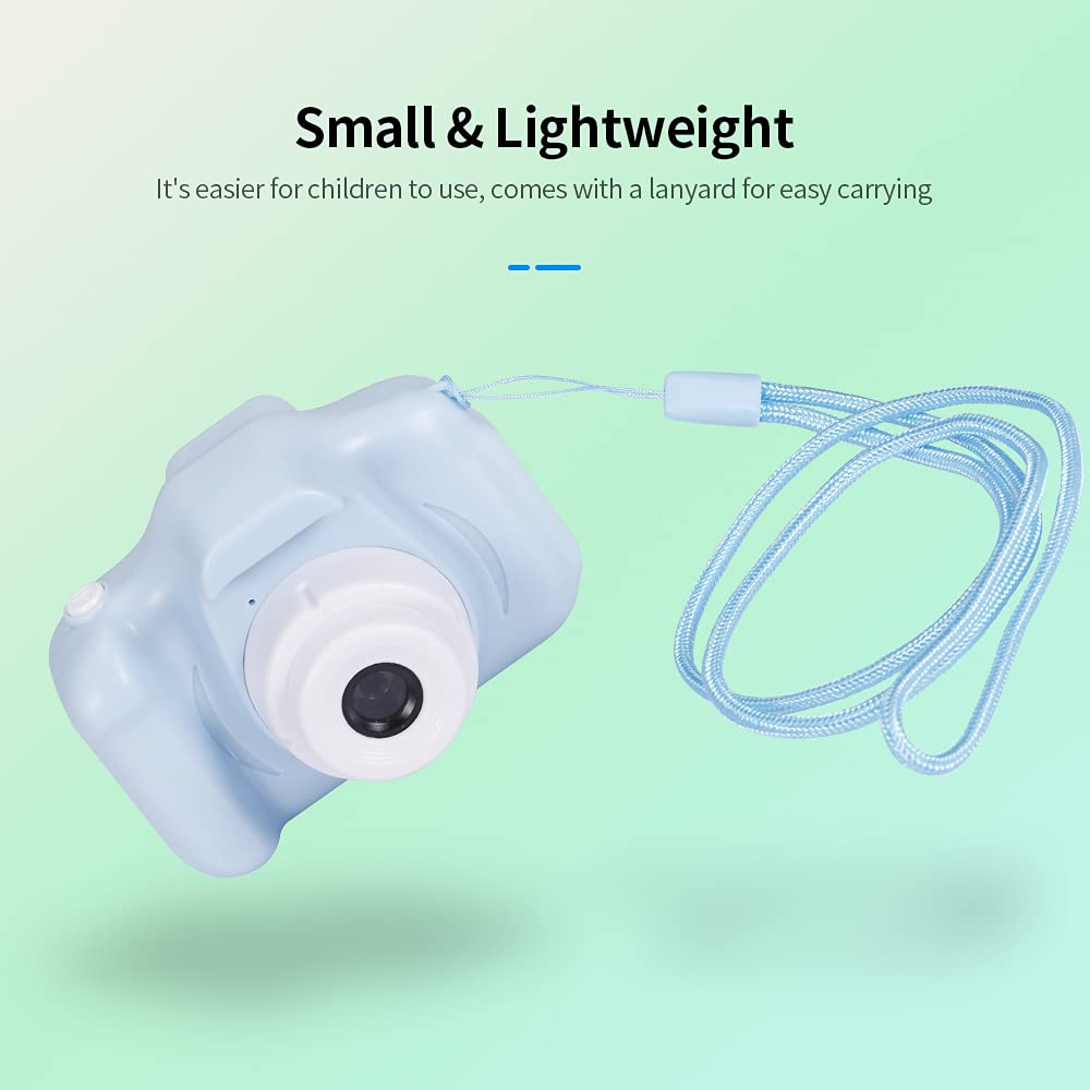 X2 Mini Kids Camera 2 inch HD Color Display Rechargable Mini Camera Video Camera Lovely Camera with 32GB Memory Card Blue NTBL