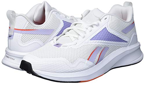 Reebok womens FUSIUM RUN LITE,White/Black/vivid orange,8 M US