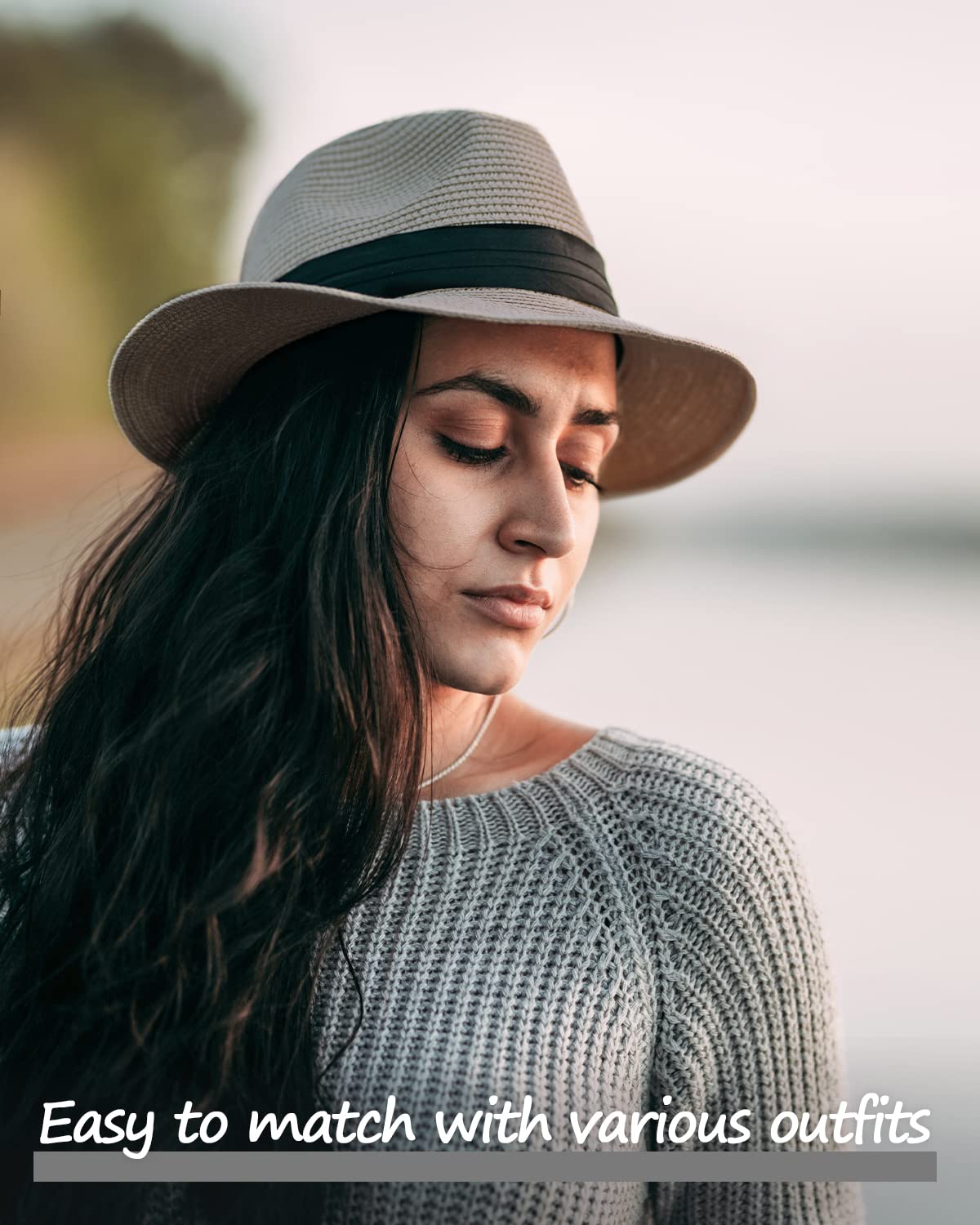 Zylioo Oversize XXL Straw Sun Hats,Wide Brim Panama Hat,Fedora Summer Beach Hat,UPF Straw Hat for Big Heads