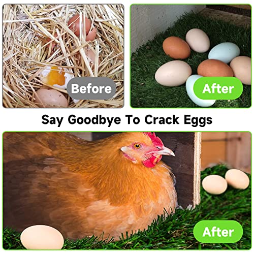 Vivnoon Chicken Nesting Box Pads, 9 Pack 12"x12" Artificial Grass Rug Synthetic Turf Mat for Chicken Coop Laying Box Grass Pads Pet Lawn Pads…