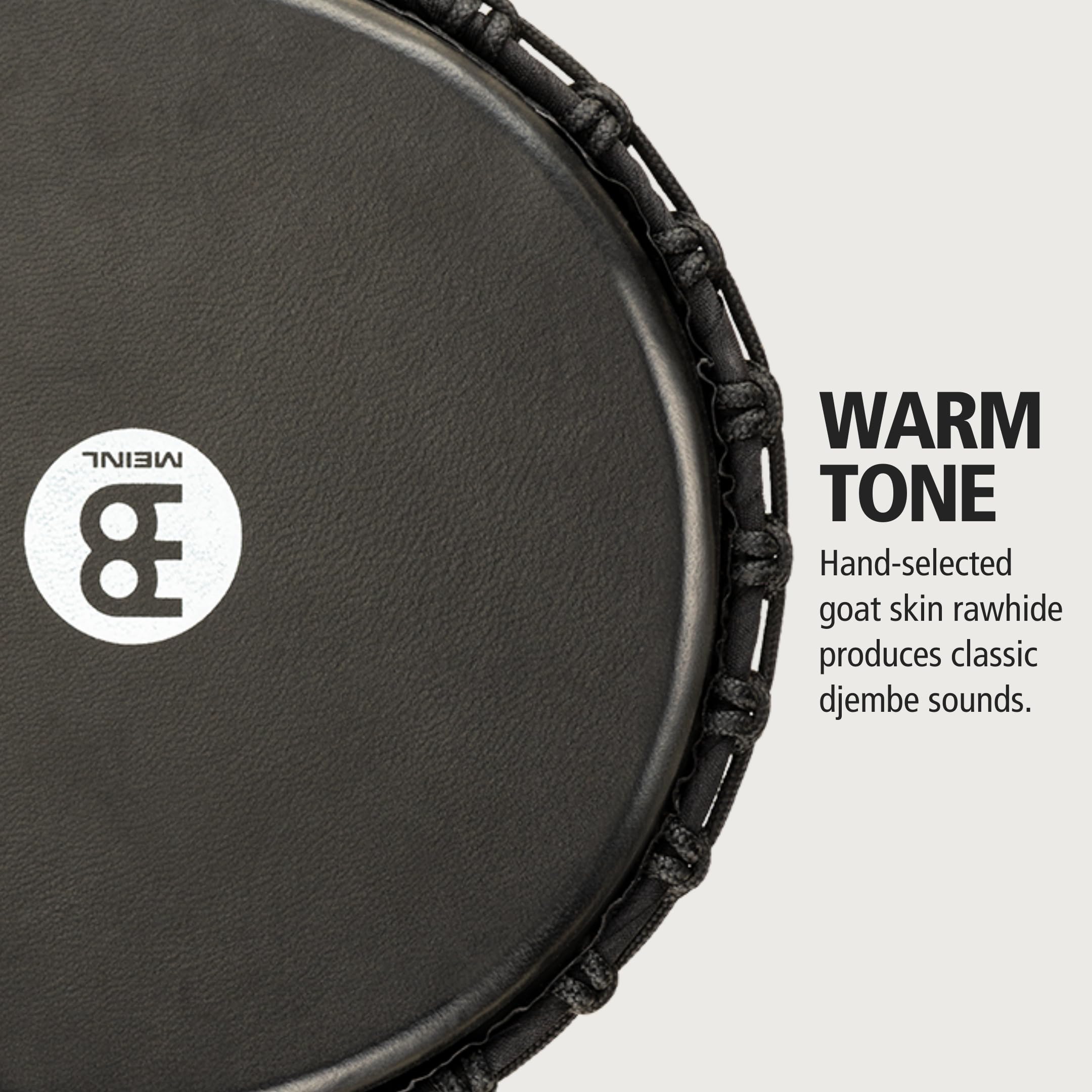 Meinl Percussion Style Djembe Drum, Hand Carved Mahogany β NOT Made in China β African Mali Weave Rope Tuning, 2-Year Warranty (ADJ7-M)