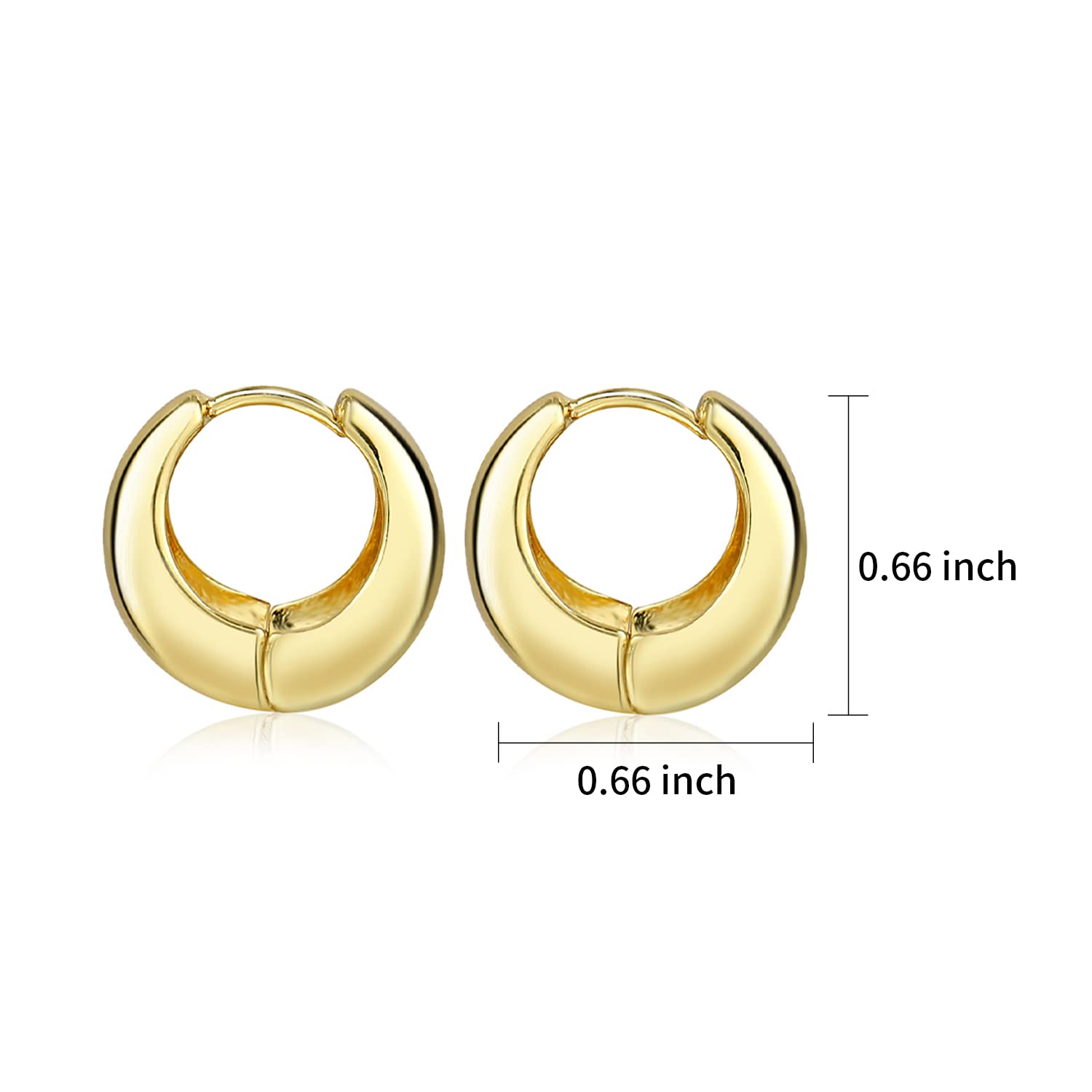Small Thick Gold Chunky Hoop Earrings Lightweight Hoops For Women