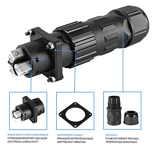 Trolling Motor Plug Receptacle 70A - Marine Boat DC Power Connector Waterproof 12/24/36/48V for Fishing Reels, DownRiggers