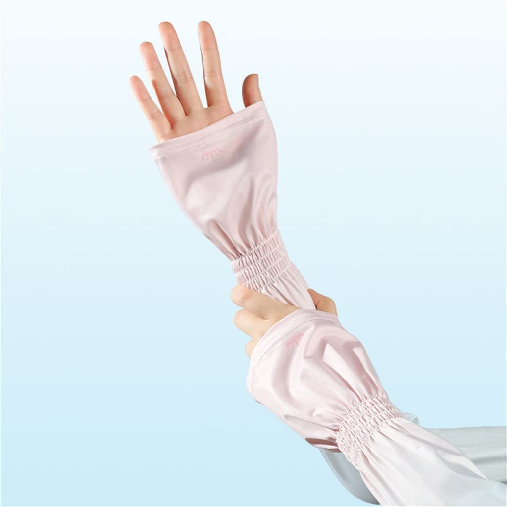 SDFGH ICY Sunscreen Sleeves Female Ice Silk Gradient Loose Driving Arm Guard Sleeves Summer Thin (Color : D, Size : One Size)