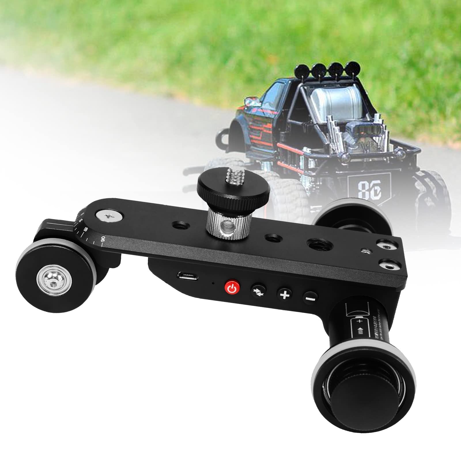 Suerthy Camera Slider, Panoramic Camera Electric Car, with Remote Control, All Aluminum Alloy Material, Cameras and cellphones can be Used Mute Pulley