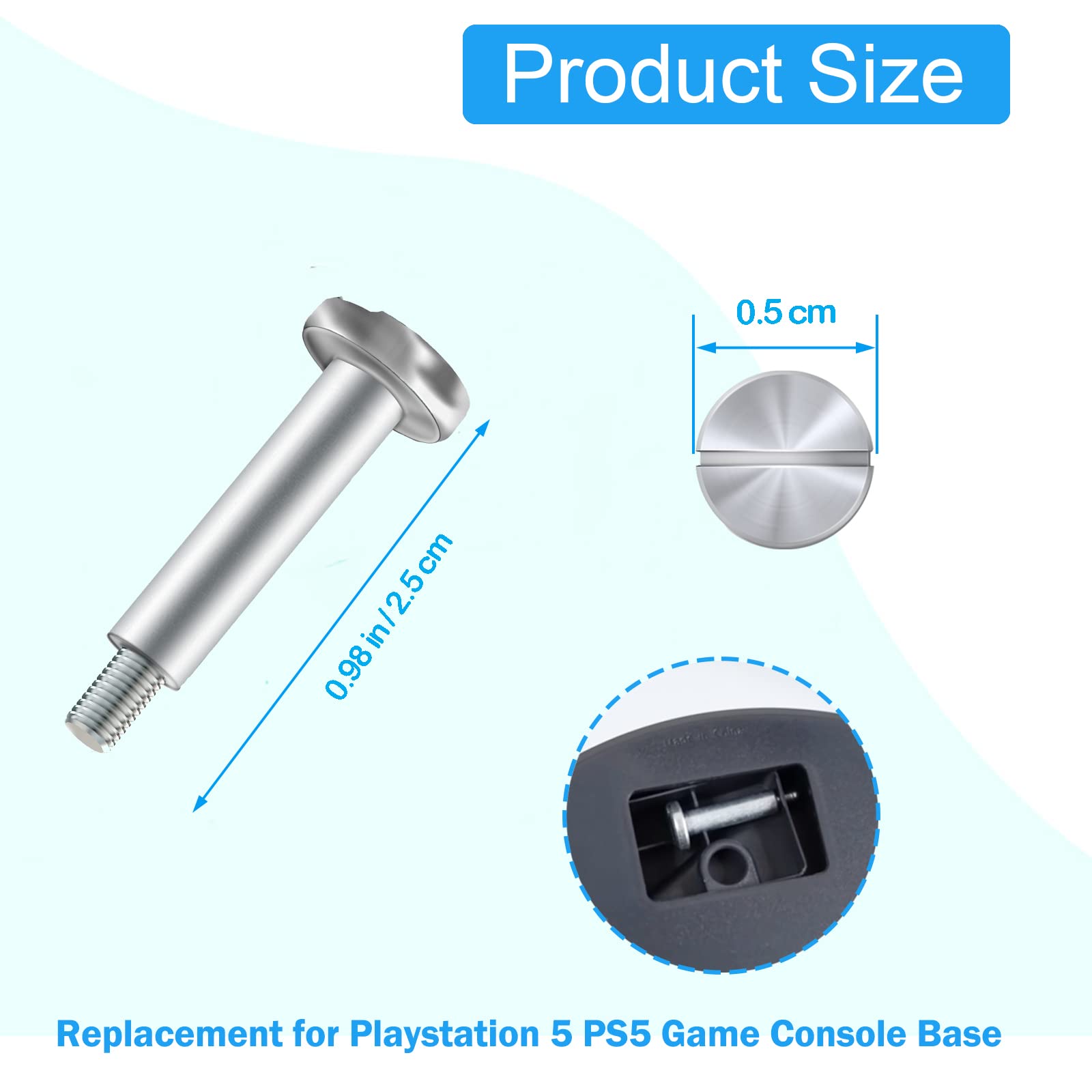 Screw Replacement for PS5/ Vertical Stand Screw Holder Bottom Screw Fixing Screws Replacement for Playstation 5 PS5 Game Console Base Stand Support Screws Digital Edition and Disc Version Repair Kit