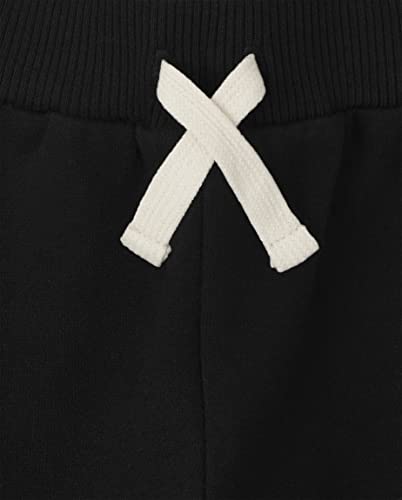 The Children's Place Baby Toddler Boys Jogger Pants, Construction Vehicles/Solid Black 2-Pack, 3T