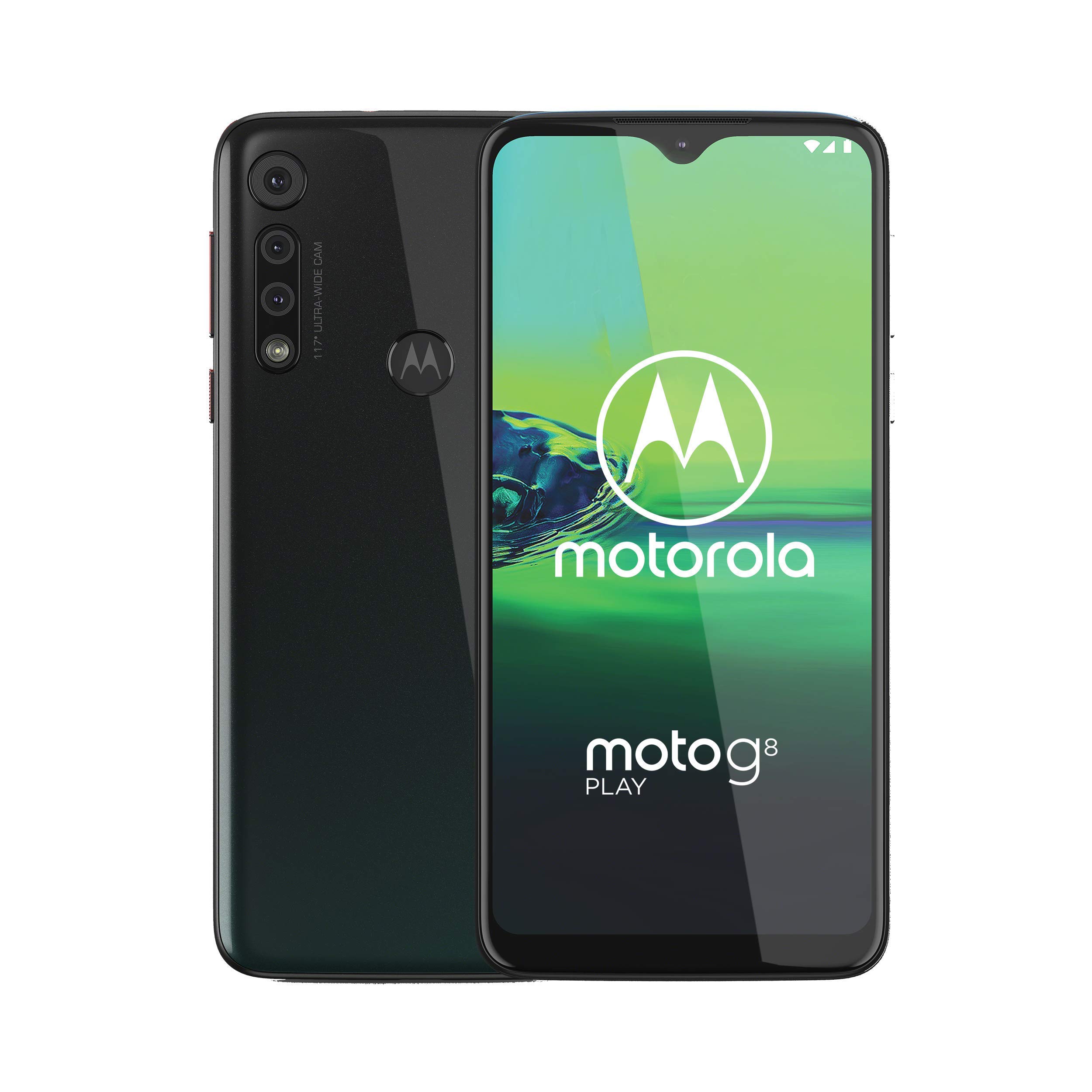 Motorola Moto G8 Play XT2015-2 (32GB) 6.2" (19:9) HD+ 4G LTE GSM Factory Unlocked Smartphone (International Version) (Obsidian Grey) (Renewed)
