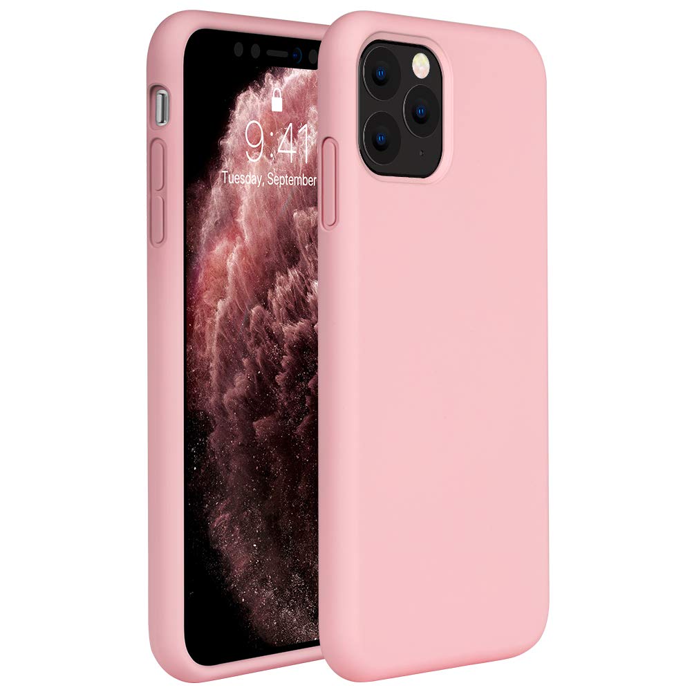 Miracase Liquid Silicone Case Compatible with iPhone 11 Pro Max 6.5 inch(2019), Gel Rubber Full Body Protection Shockproof Cover Case Drop Protection Case (Sand Pink)