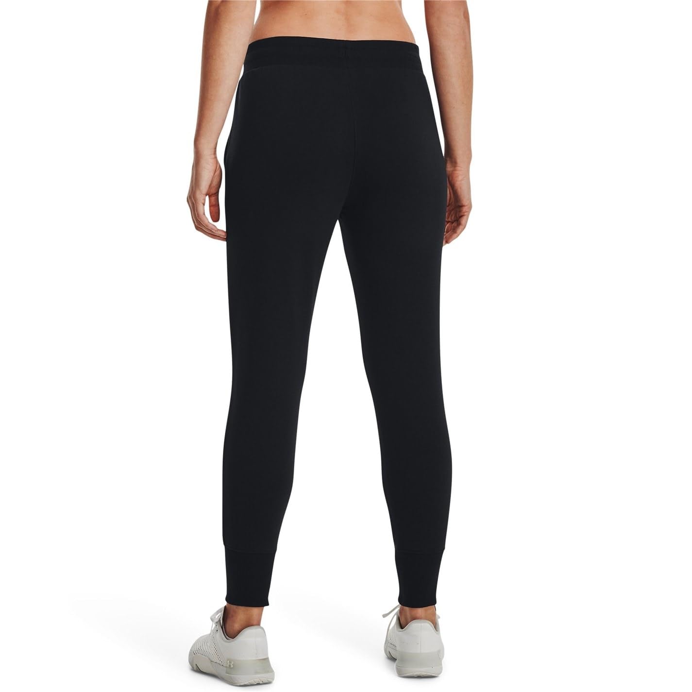 Under Armour Women's Rival Fleece Joggers(Black/Black/White, Small)