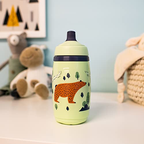 Tommee Tippee Superstar Insulated Sporty Toddler Sippy Cups, INTELLIVALVE Leak-Proof & Shake-Proof (9oz, 12+ Months, 2 Pack), Green