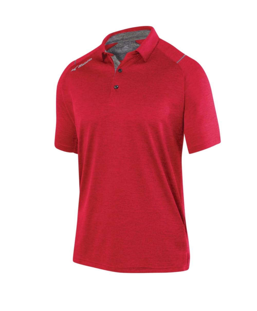 Mizuno Adult Men's Polo Shirt, Red, Large