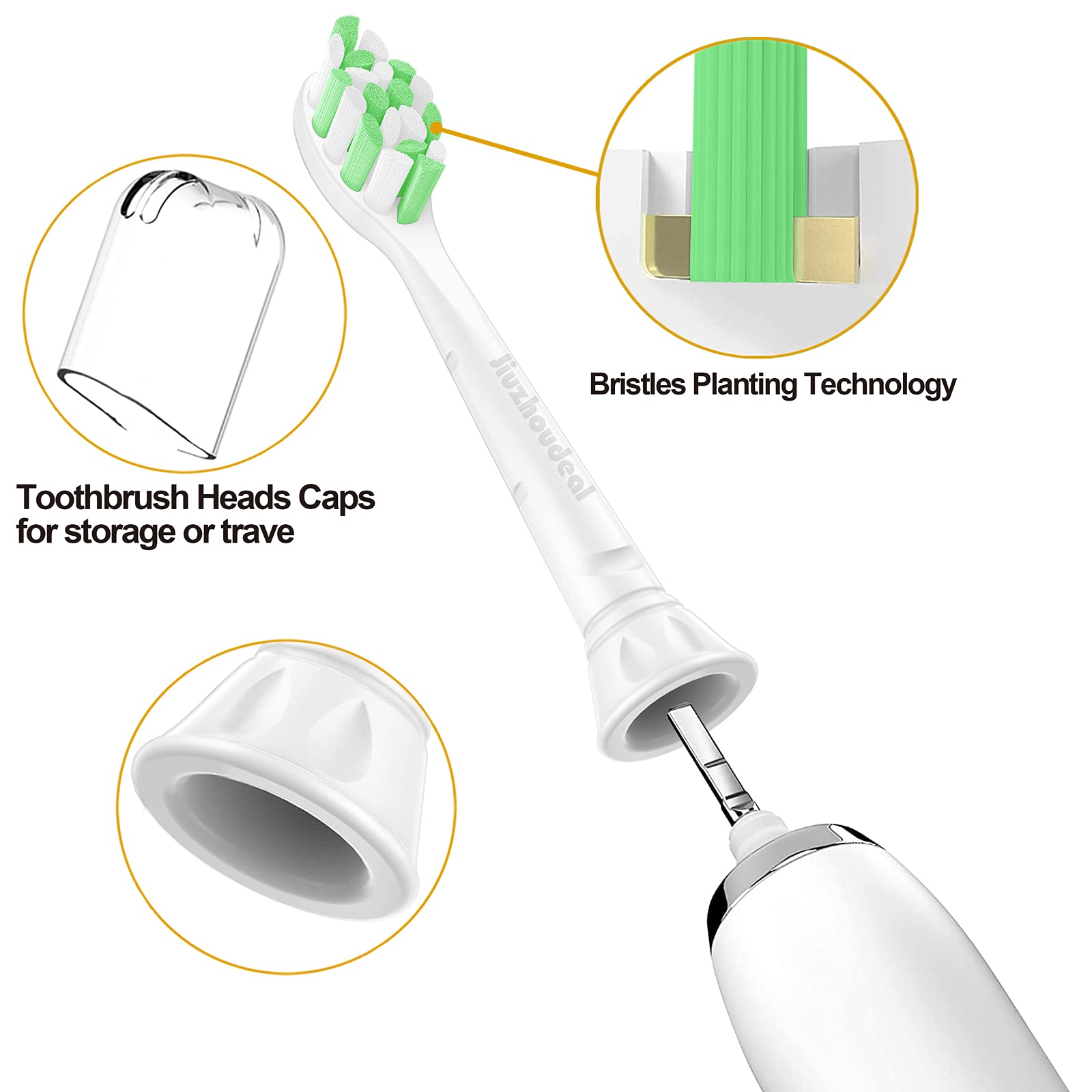 Toothbrush Replacement Heads for Philips Sonicare Toothbrush: Replacement Heads Compatible with Sonicare DiamondClean ProtectiveClean Electric Toothbrush HX6064, 6-Pack