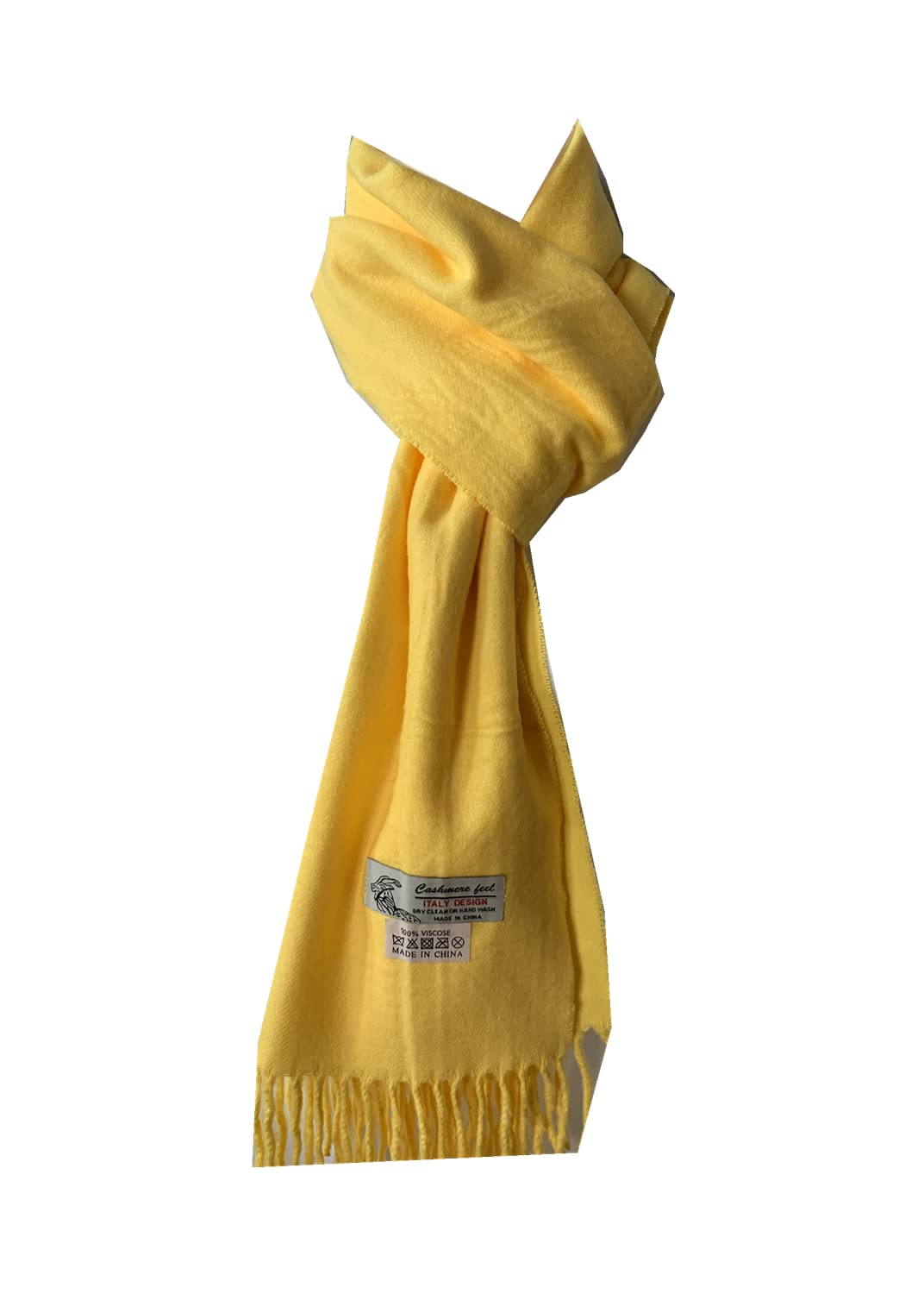 WA - Super Soft Womens Mens Luxurious Classic Fancy Cashmere Feel Wrap Scarf Soild Scarves (Soild-Yellow)