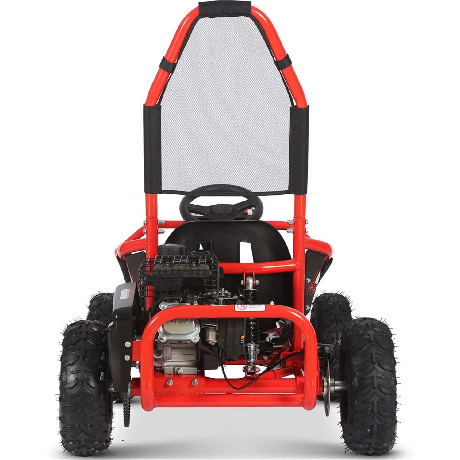 MotoTec Mud Monster 98cc Go Kart Full Suspension Red, 54x33x21