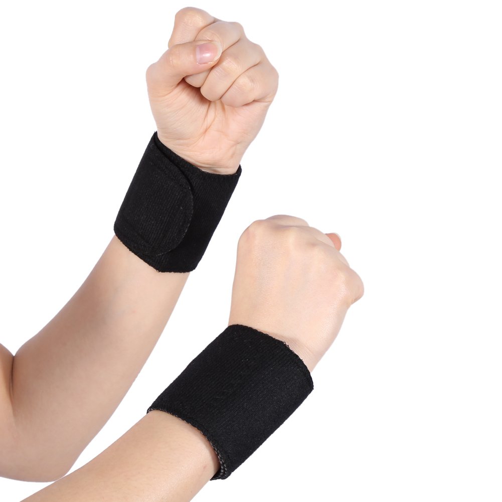 Tourmaline Wrist Support Brace, 1 Pair Tourmaline Magnetic Massage Therapy Self-Heating Wrist Brace Support Protector, Arthritis Joint Pain Relief Injury Recovery