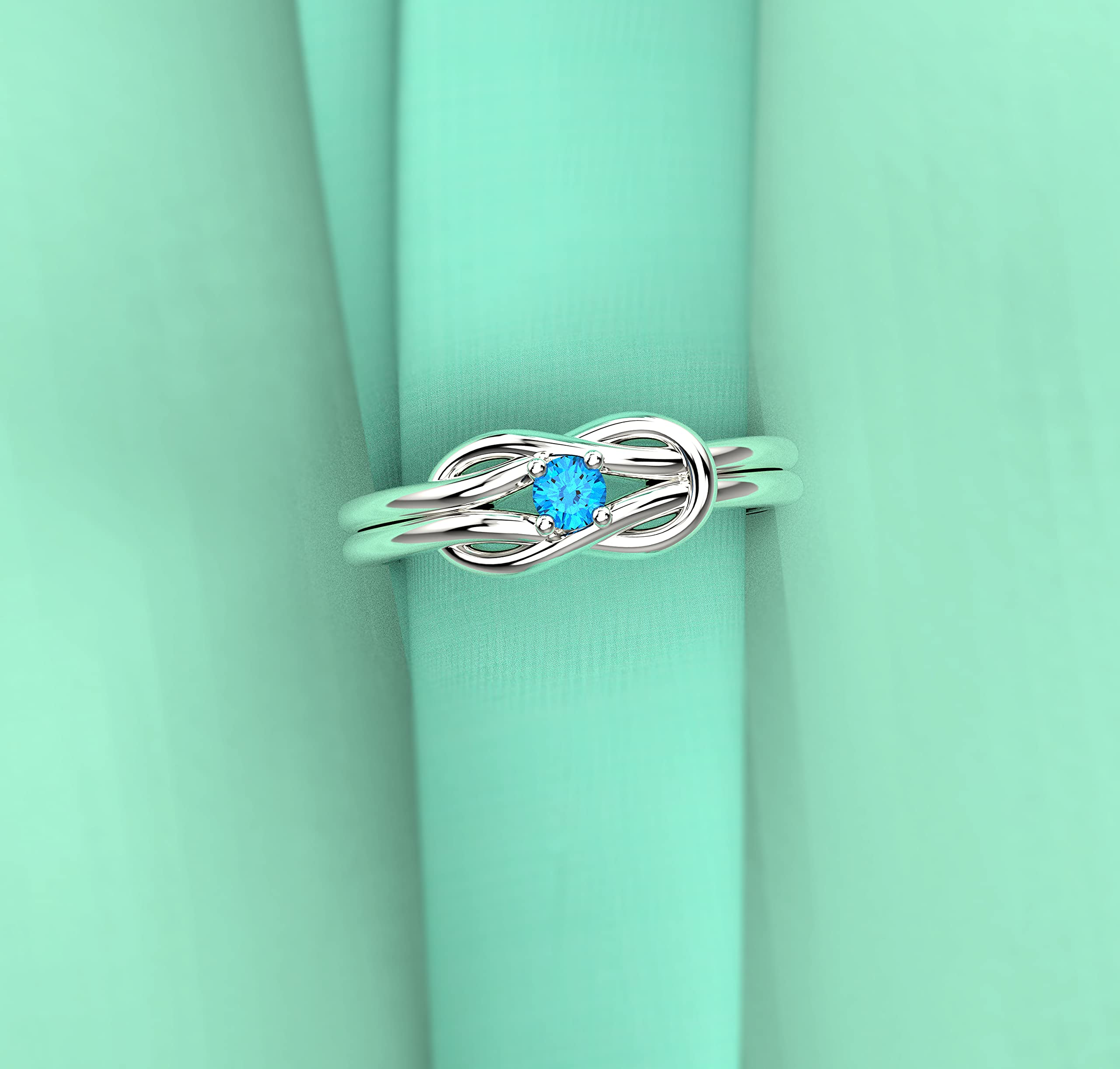 ROWAWA Infinity Ring Women's Birthstone Ring Love Knot Promise Jewelry Her Best Friend Mother's Day Gift Belt Birthstone Personalized Carving Custom Name Sterling Silver