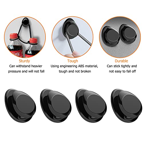 YUENTOEN Car Mini Hooks - Auto Adhesive Hooks, 4Pcs ABS Strong Adhesion Car Storage Hooks Stick on Dashboard Automotive Interior Accessories for Earphones Charging Cables Keys Bags Purse Towel Hat