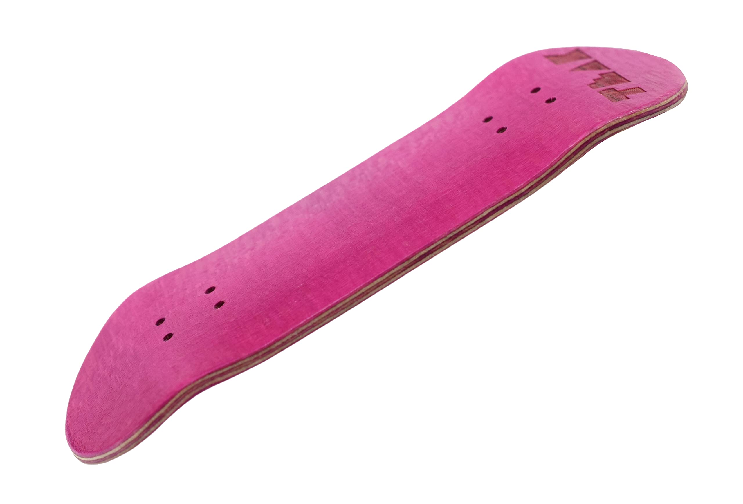 Teak Tuning Prolific Wooden Fingerboard Deck, 35mm x 95mm Popsicle Shape - Pink Flamingo - 5 Ply with Custom Color Matching Mid Plies - Includes Prolific Foam Tape