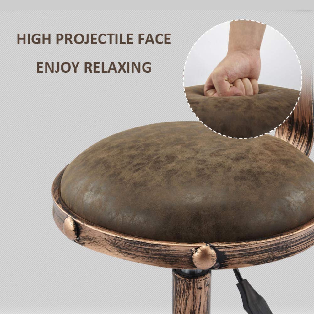 Rugs Adjustable Saddle Stool with Wheels,Saddle Stool with Brown PU Synthetic Leather Seat,Adjustable Height 51-65 cm,Supported Weight 160 Kg,Beauty Stoolsfor Home Office