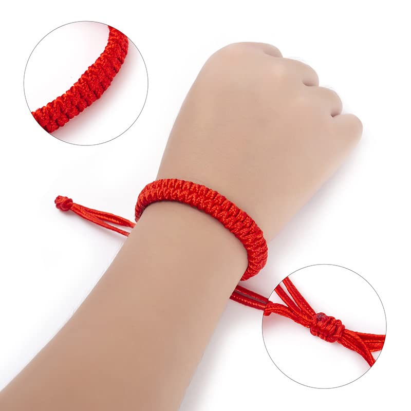 Summer Red String Bracelet for Women Men Adjustable Braided Knot Kabbalah Bracelet Amulet for Protection Good Luck Friendship-4