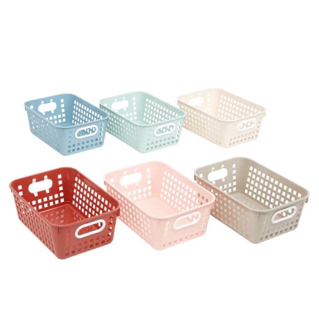 Really Good Stuff Medium Baskets - Set of 6 -Navy Blue