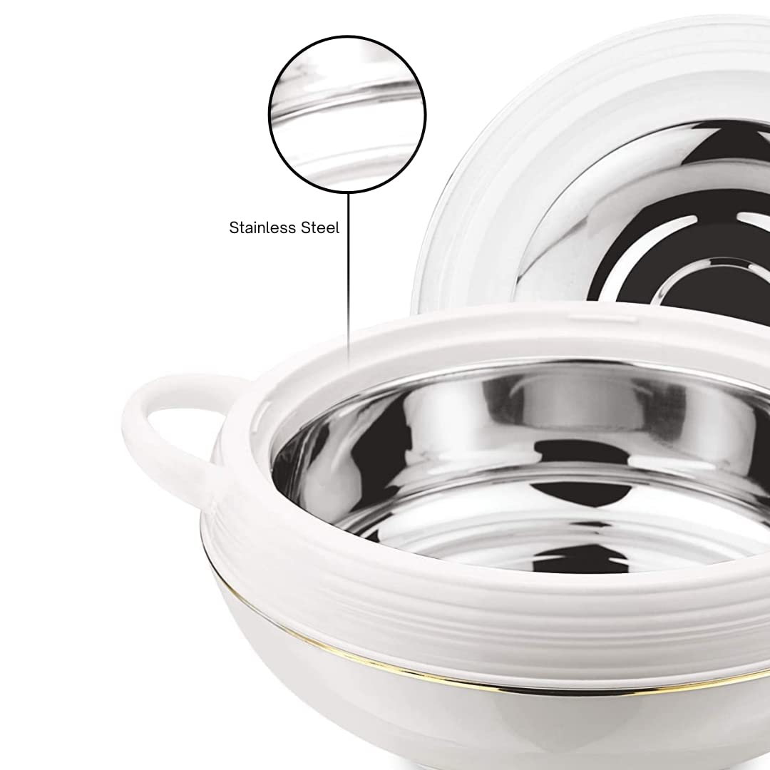Tmvel Ambient Insulated Casserole Hot Pot Hot Pack Food Warmer 3 Pieces Set (Beige) 1.6 L, 2.5 L, 3.5 L