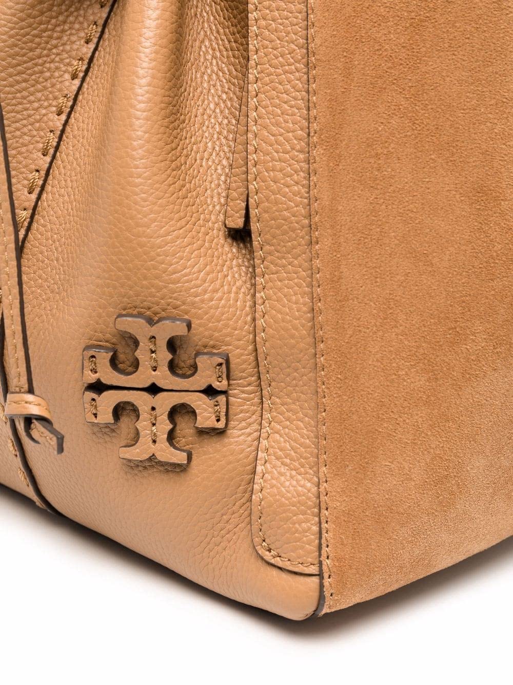 Tory Burch Women's Dragonfly Tiramisu Leather Suede Combo Bucket Handbag