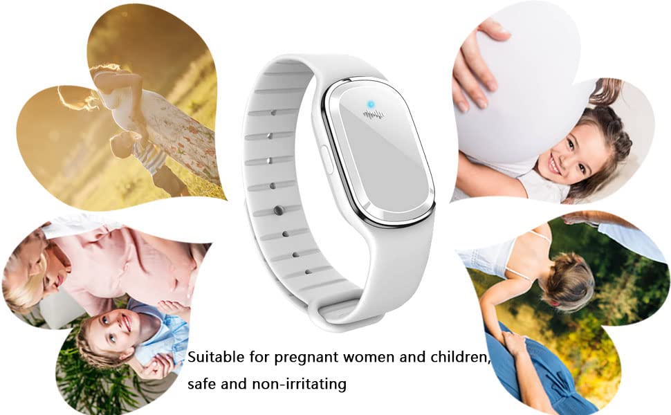Wskvlcg Mosquito Repellent Bracelet with Time Display , Ultrasonic Mosquito Repellent Electronic Watch USB Rechargeable Anti M Black