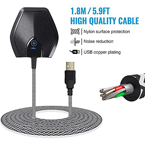 ZSEDP Omni-Directional USB Condenser Microphone Mic for Meeting Business Conference Computer Laptop Voice Studio Speech Microphone